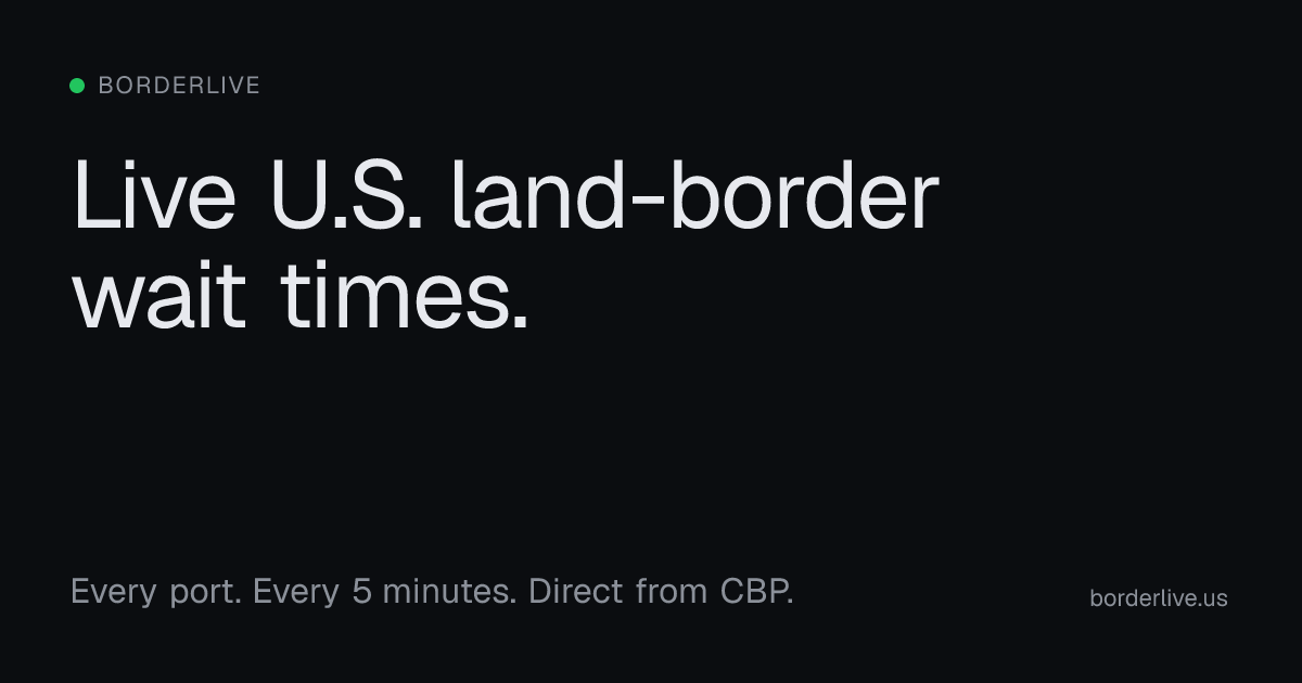 BorderLive — Live U.S. land-border wait times.